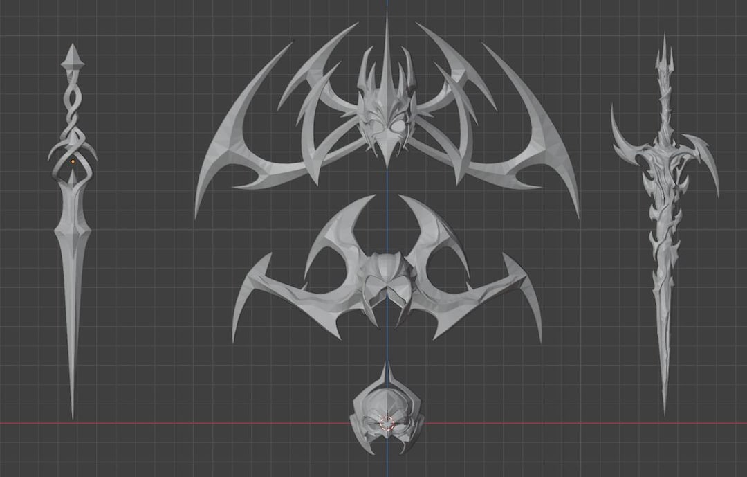 Marvel Rivals | Hela | Default + Alt Costume Crowns and Nightsword STL ...