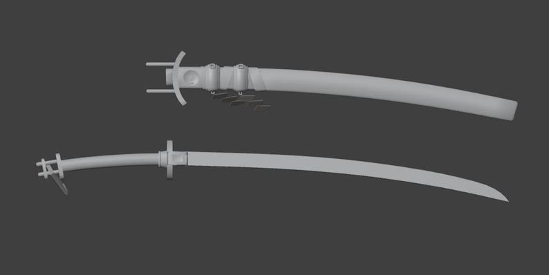 ZZZ Hoshimi Miyabi "tailless" Sword & Scabbard STL File: Game-accurate ...