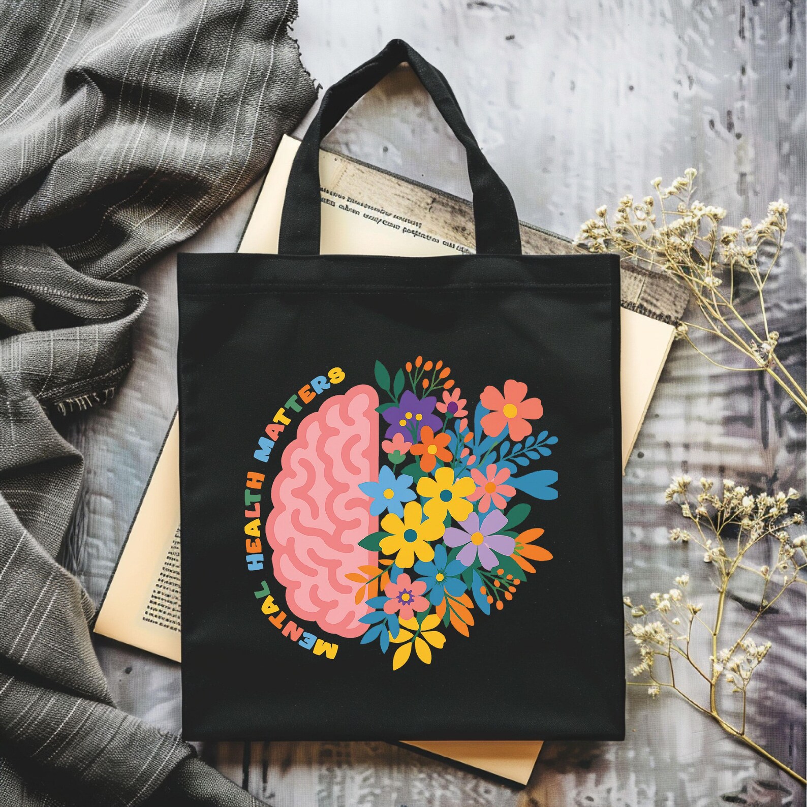 Mental Health Tote Bag for Mental Health Awareness, Mental Awareness ...