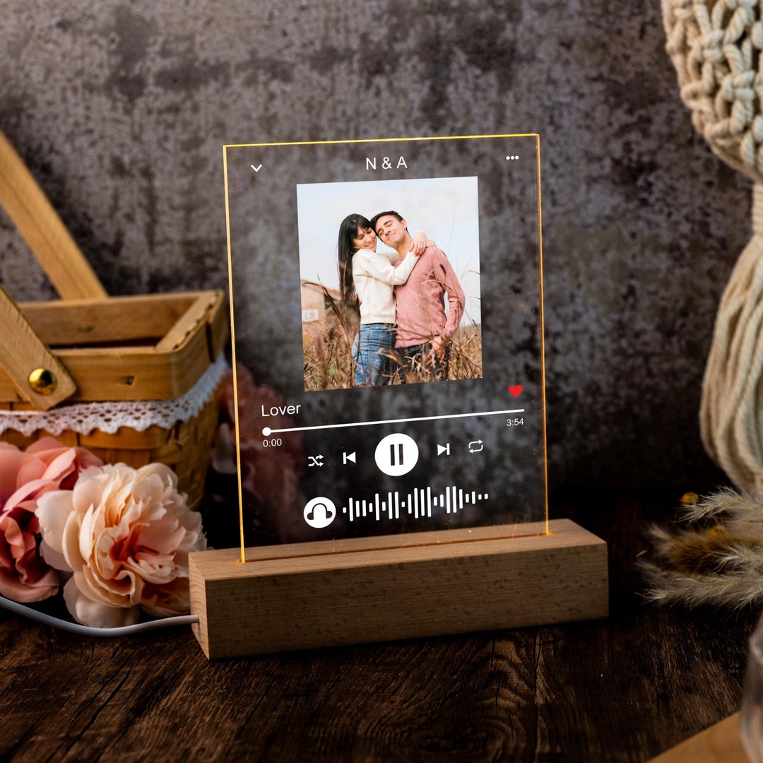 Personalized Song Acrylic Plaque Night Lamp,custom Photo Frame Night ...