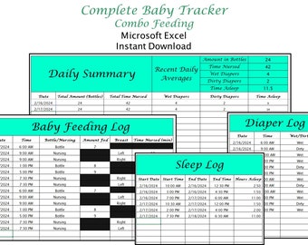 Complete Baby Tracker Google Sheets Spreadsheet, Feeding, Diaper, and ...