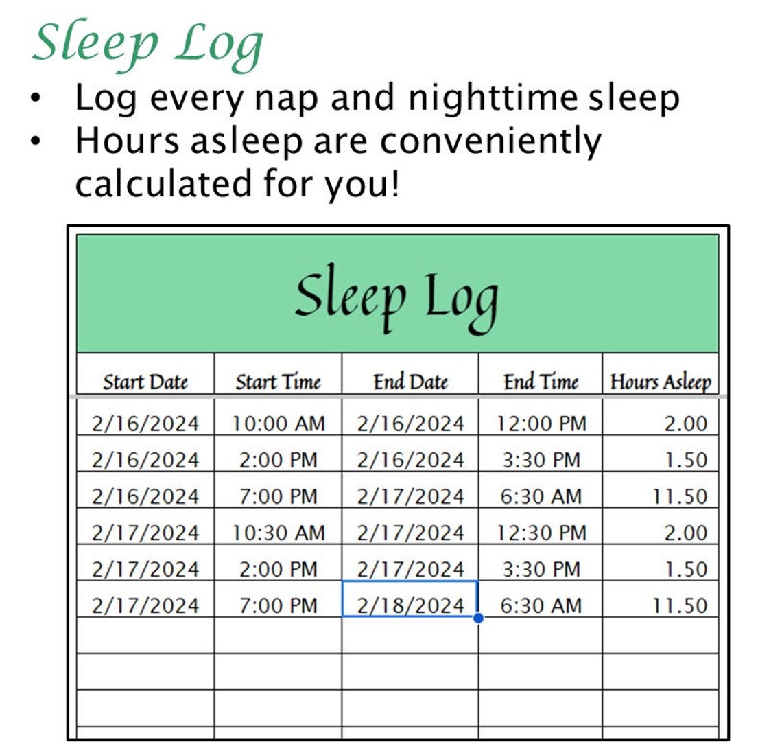 Complete Baby Tracker Google Sheets Spreadsheet, Feeding, Diaper, and ...