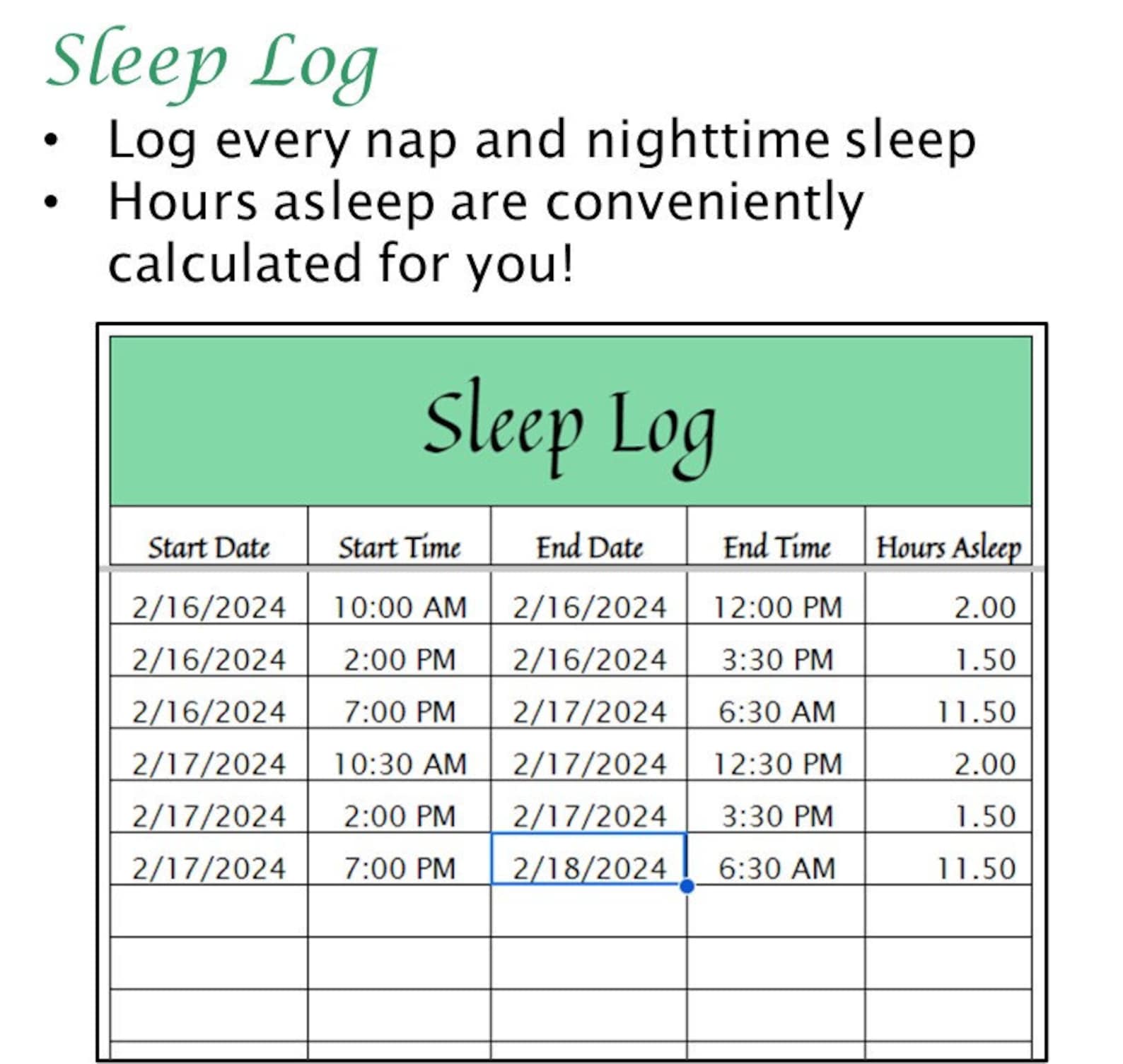 Complete Baby Tracker Google Sheets Spreadsheet, Feeding, Diaper, and ...