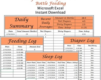 Complete Baby Tracker Google Sheets Spreadsheet, Feeding, Diaper, and ...