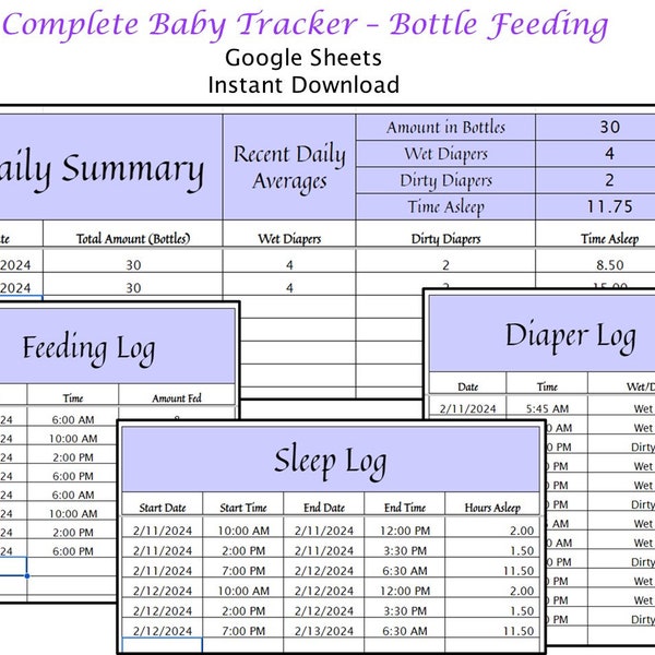 Baby Tracker Google Sheets - Etsy