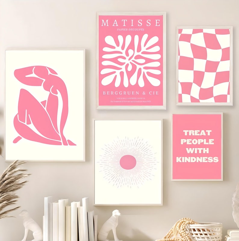 Set of 10 Cute Girly Trendy Pink Posters | Hot Pink Poster | Dorm Decor ...