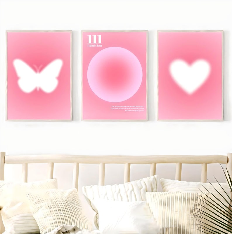 Set of 10 Cute Girly Trendy Pink Posters | Hot Pink Poster | Dorm Decor ...