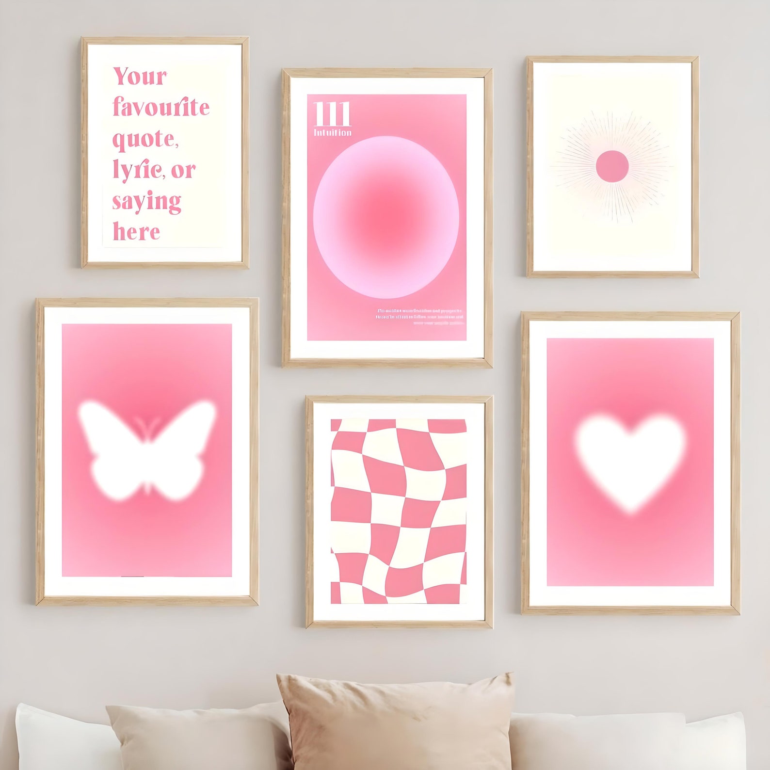Set of 10 Cute Girly Trendy Pink Posters | Hot Pink Poster | Dorm Decor ...
