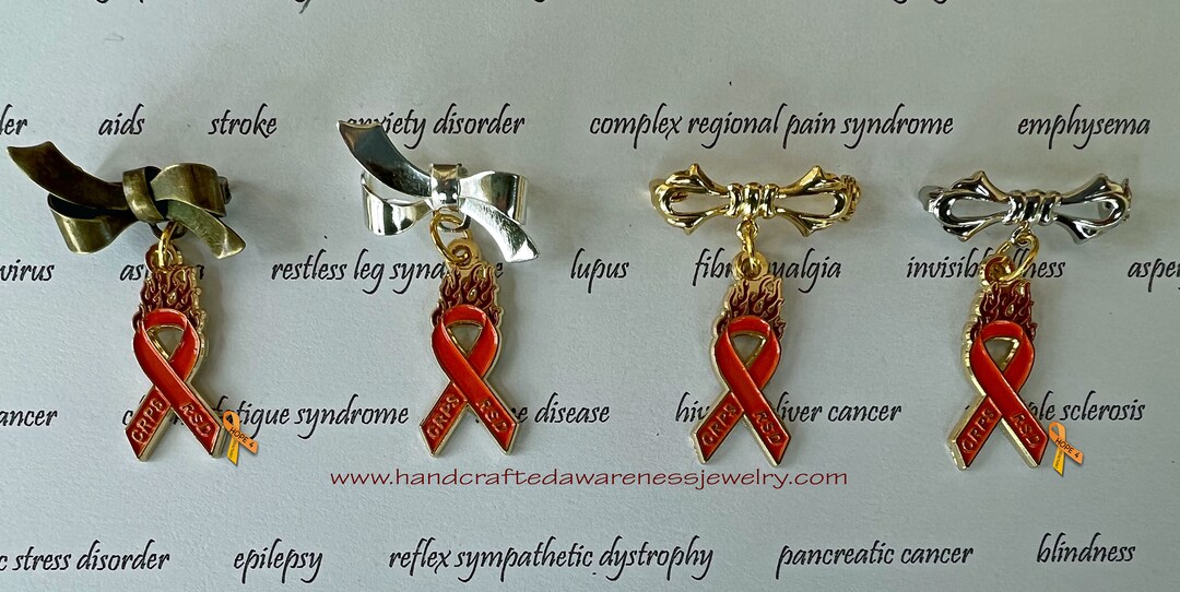 Orange Ribbon Awareness Brooch: CRPS RSD "fight the Fire" Pin - Etsy