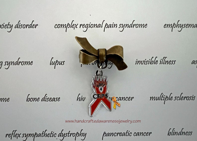 CRPS Awareness Brooch: Orange Ribbon, Hope4crps Charm - Etsy