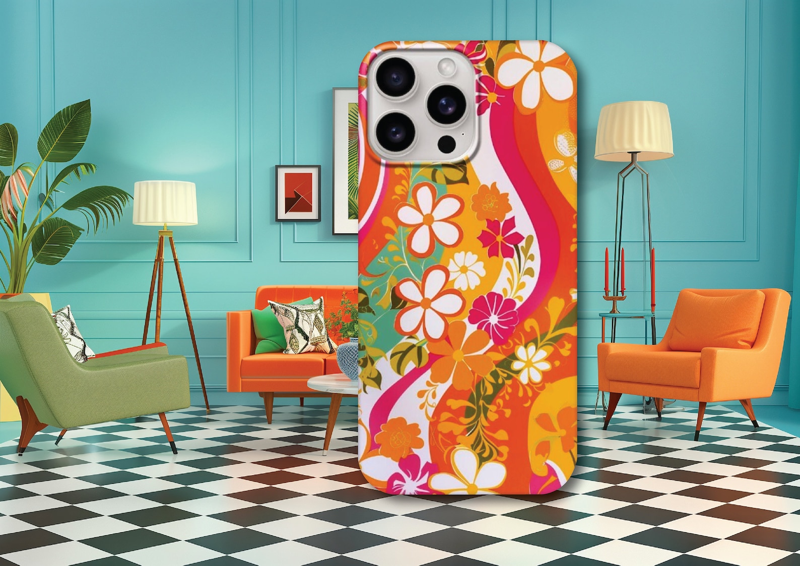 White and Pink Flower Power Phone Case|slim Case - Etsy