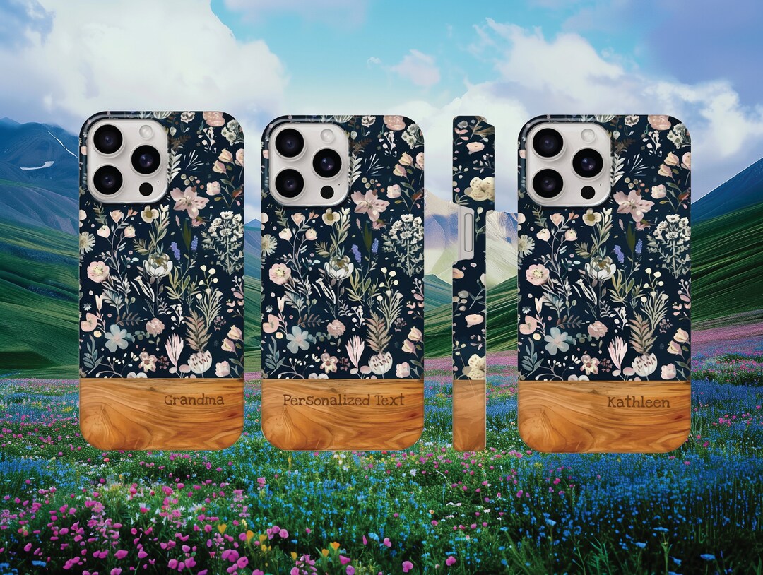 Custom Flower and Wood Phone Case|meadow|slim Case - Etsy