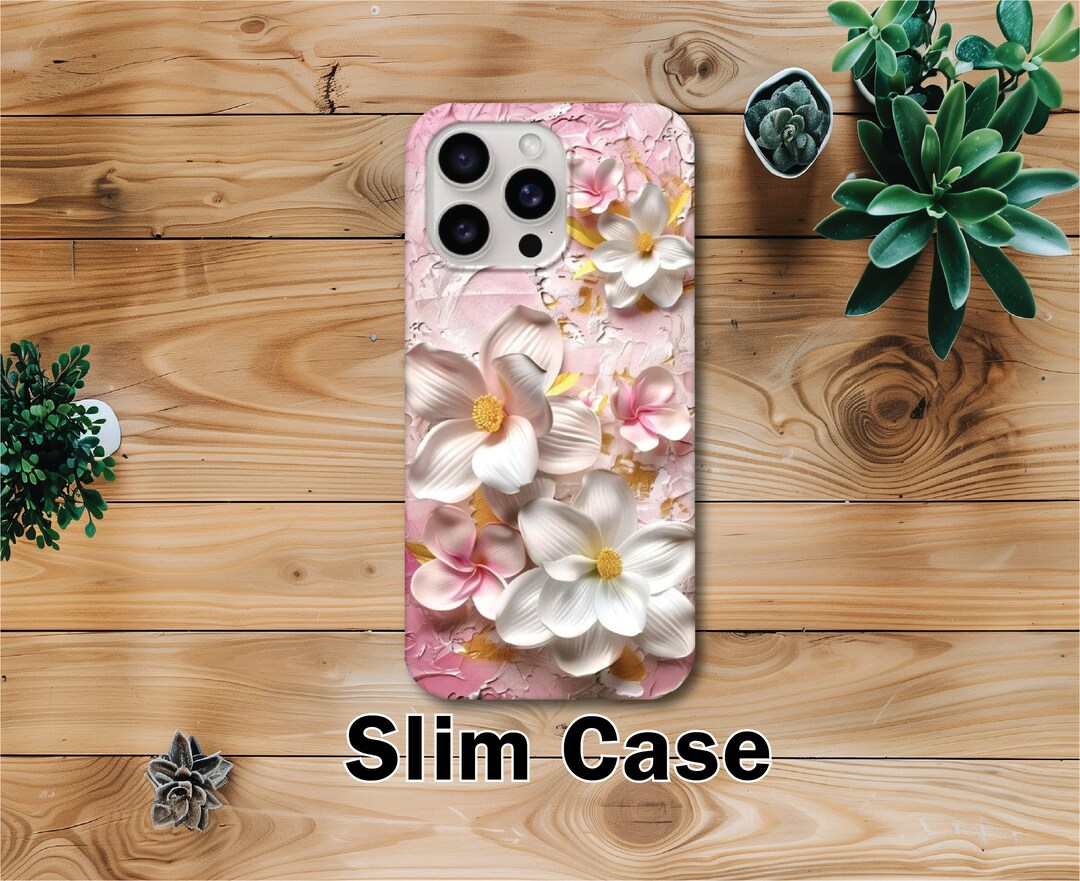 Bold Pallet Pink and White Flower Phone Case|slim Case - Etsy