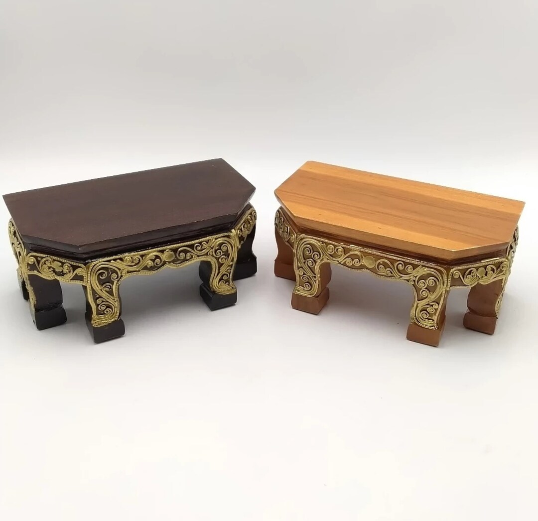 Thai Pattern Handcrafted Wooden Buddha Base Stand Size 12.5 X 22.5 X ...