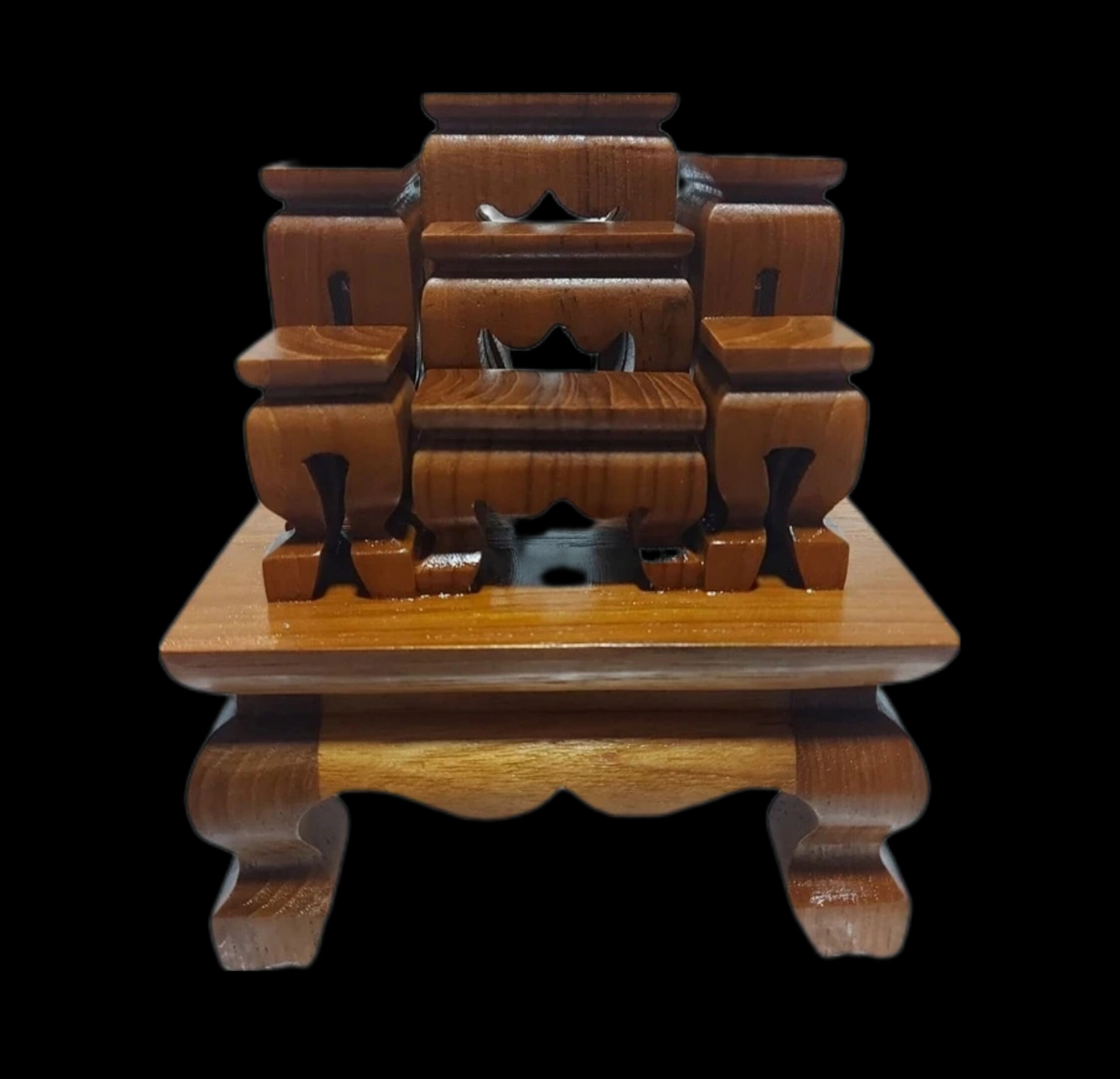 Mini Wooden Buddha Altar Table Natural Finish 10x12.5x15 Cm With Free ...