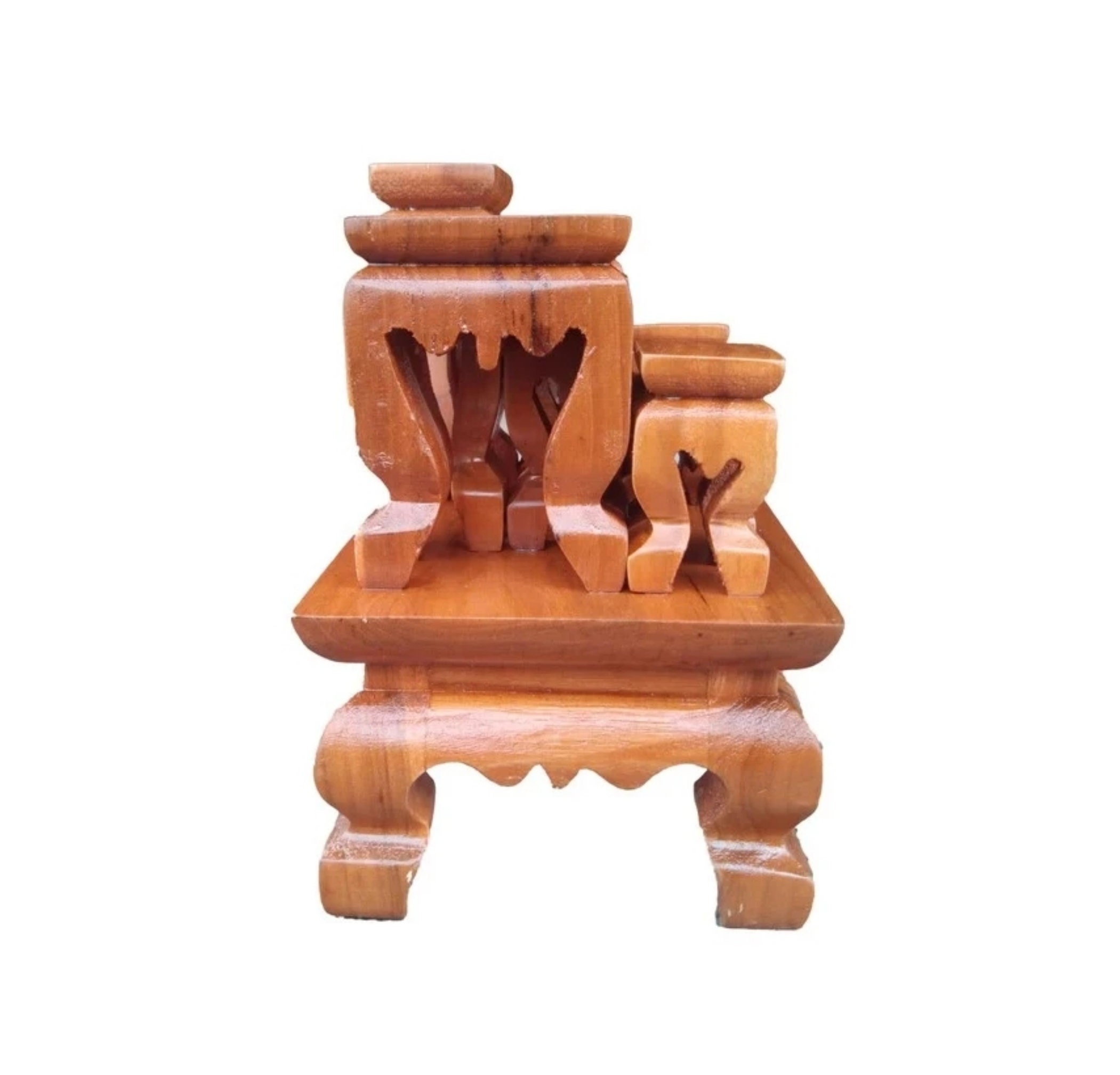 Mini Wooden Buddha Altar Table Natural Finish 10x12.5x15 Cm Free ...