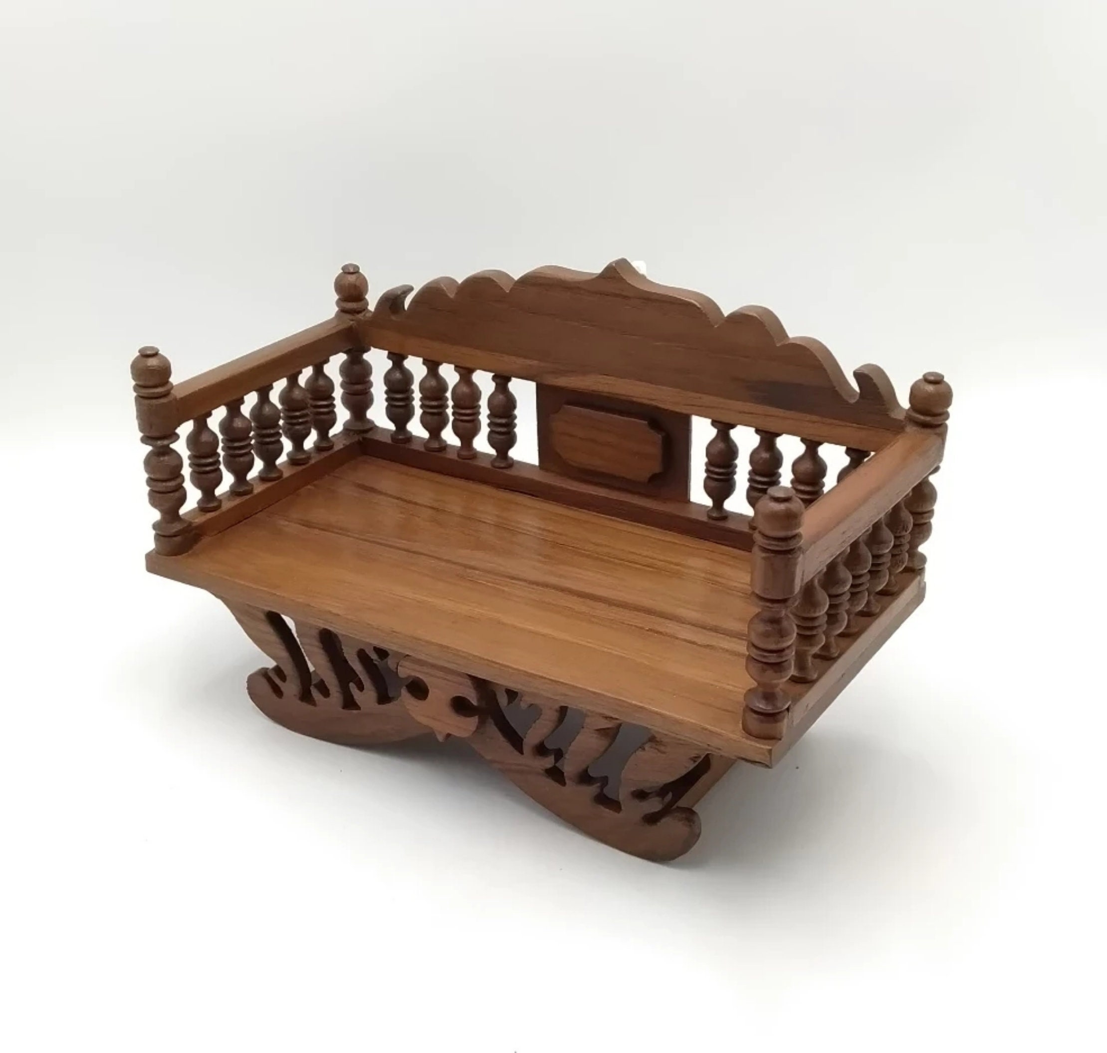 Thai Carved Teak Wood Buddha Wall Hanging Shelf 30 Cm Wide, 15 Cm Deep ...