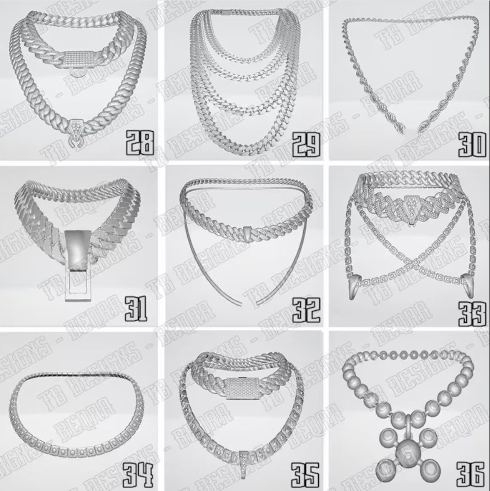 72 Fivem Chain Models | Blender Ready | Fivem Chain Templates - Etsy