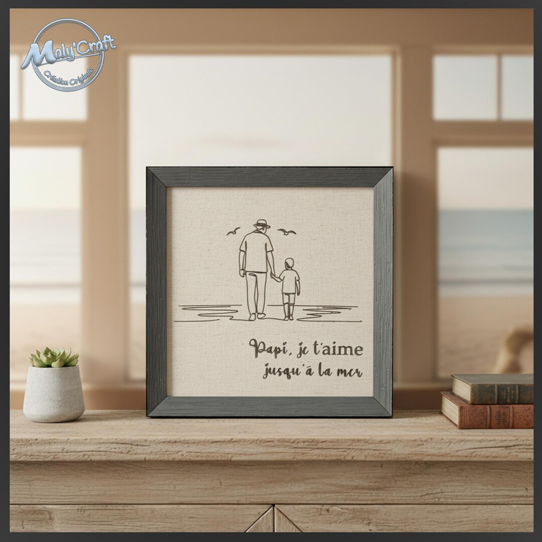 Personalized Frame for Grandpa, Father's Day Gift, Beach Decoration, 3D ...