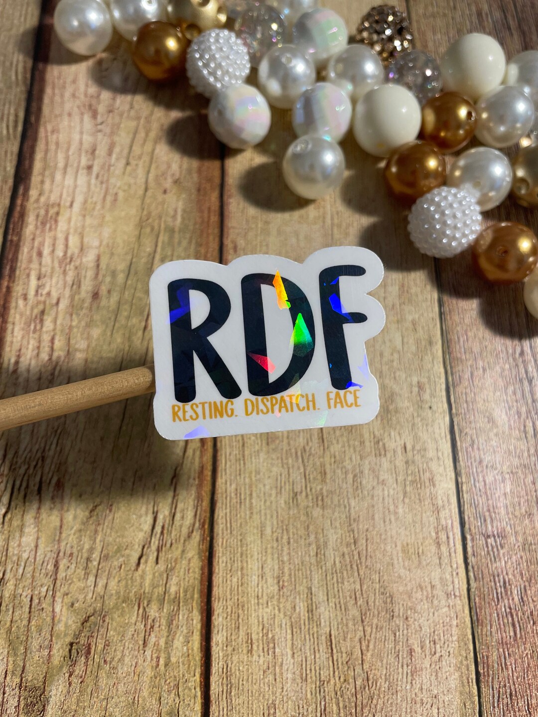 Funny 911 Dispatcher Sticker, Glitter Sticker, Resting Dispatch Face ...