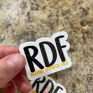 Funny 911 Dispatcher Sticker, Glitter Sticker, Resting Dispatch Face ...