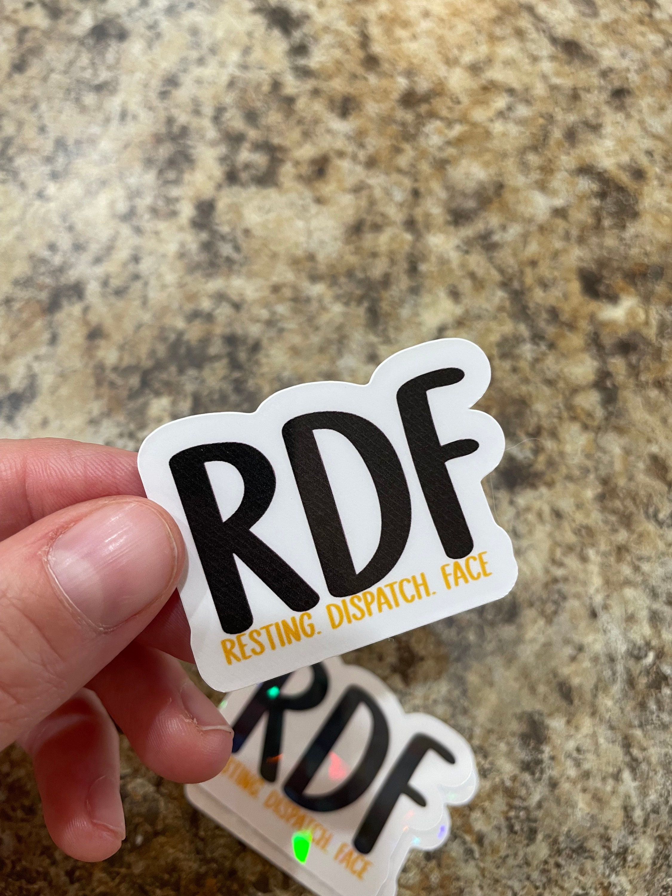 Funny 911 Dispatcher Sticker, Glitter Sticker, Resting Dispatch Face ...