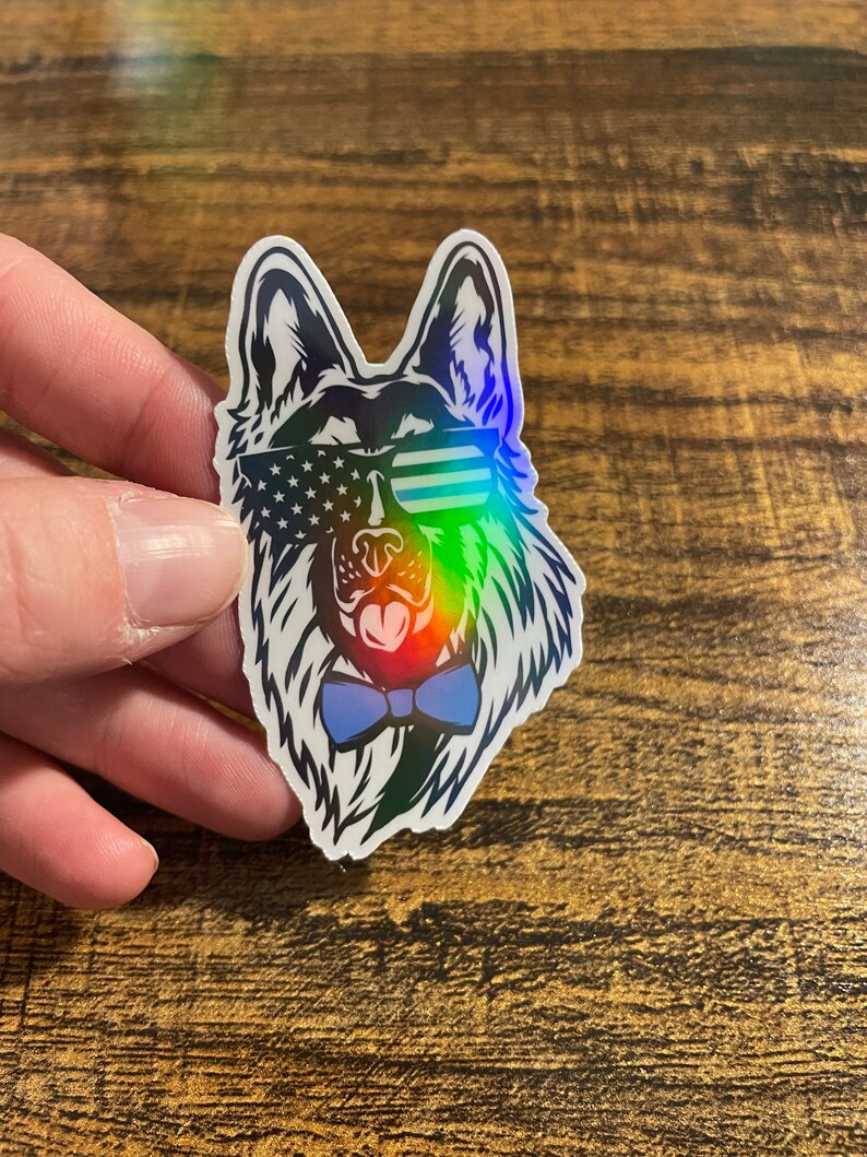 Thin Blue Line Sticker, Dog Sticker, Water Bottle and Laptop Sticker ...