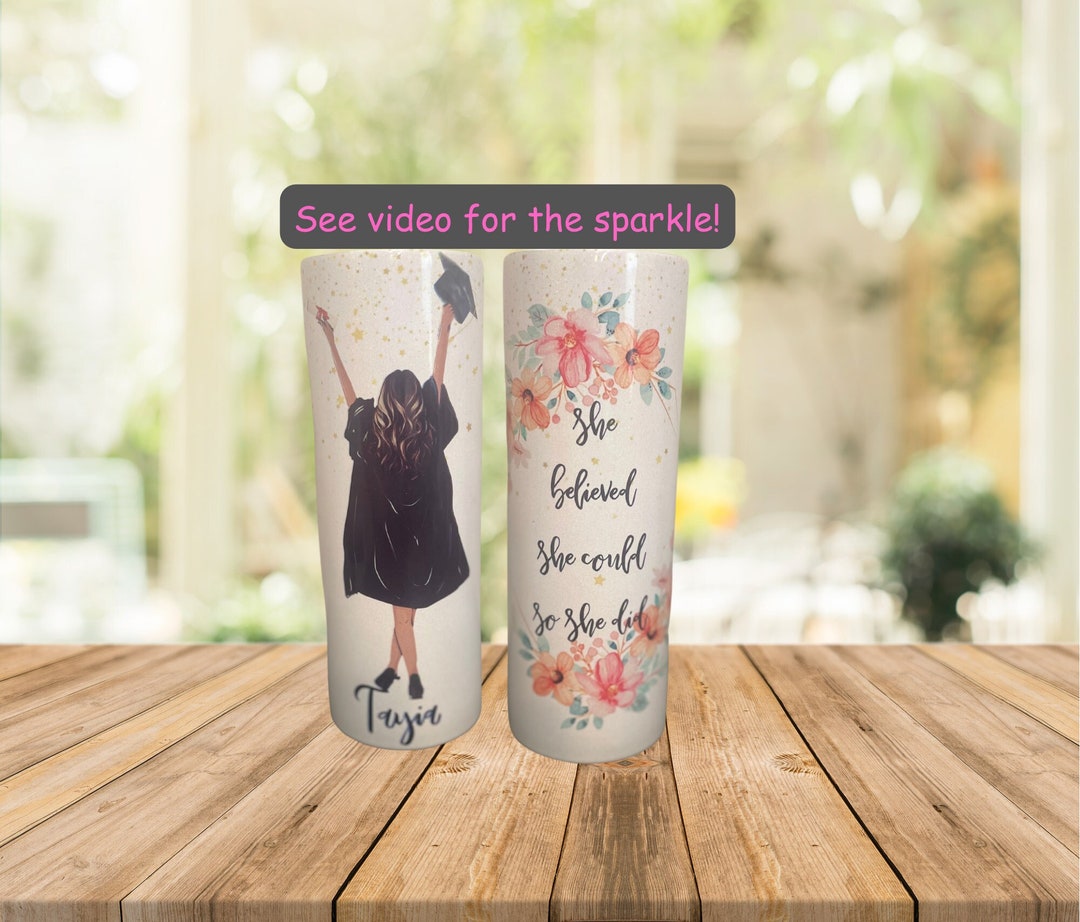 Personalized Graduation Tumbler, Glitter Tumbler, Gifts for Grads ...