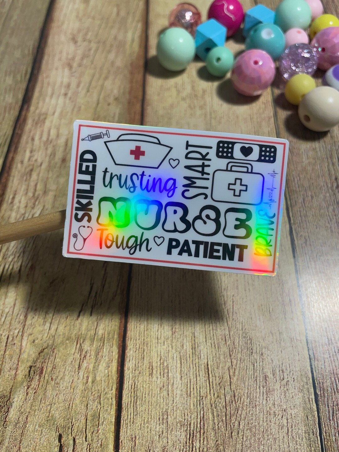 Nurse Sticker, Water and Tear Resistant Sticker, Holographic, RN ...