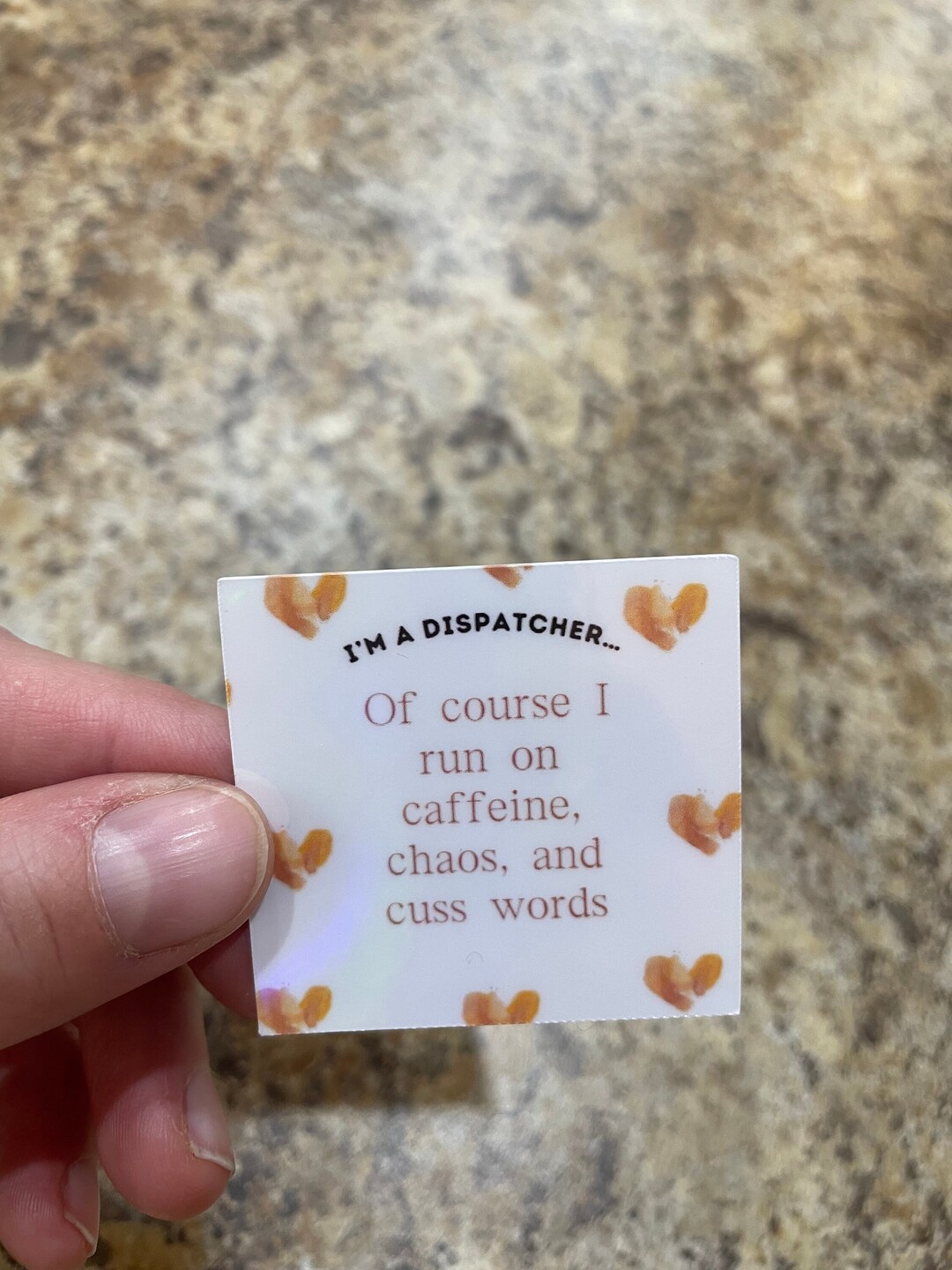 Funny Dispatch Gold Line Sticker, 911 Dispatch, Funny Caffeine ...