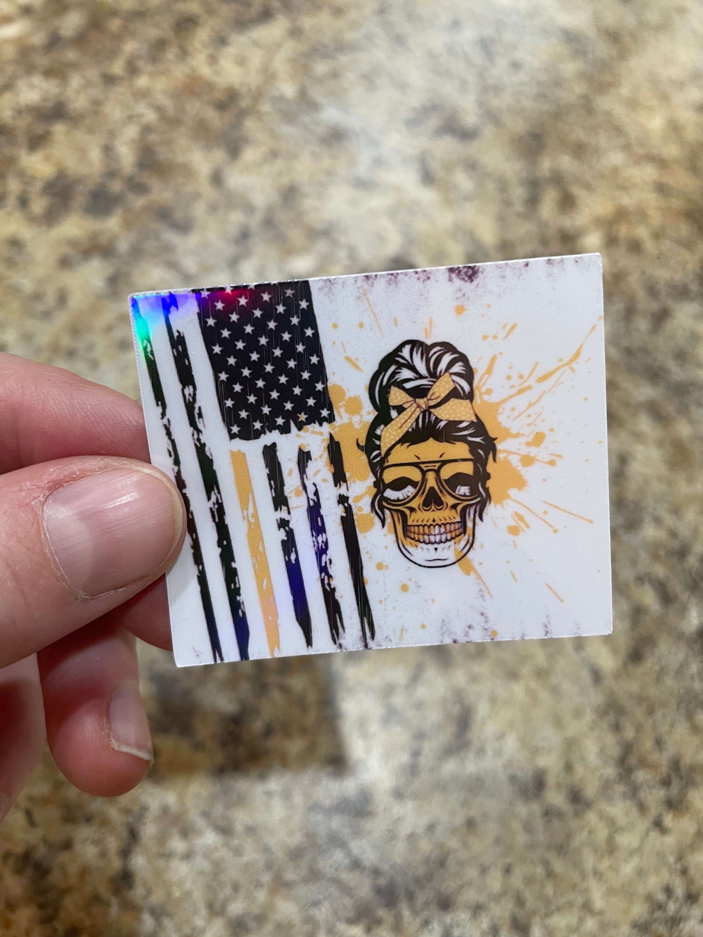Dispatch Life Grunge Thin Yellow Line Sticker, 911 Skull Sticker ...