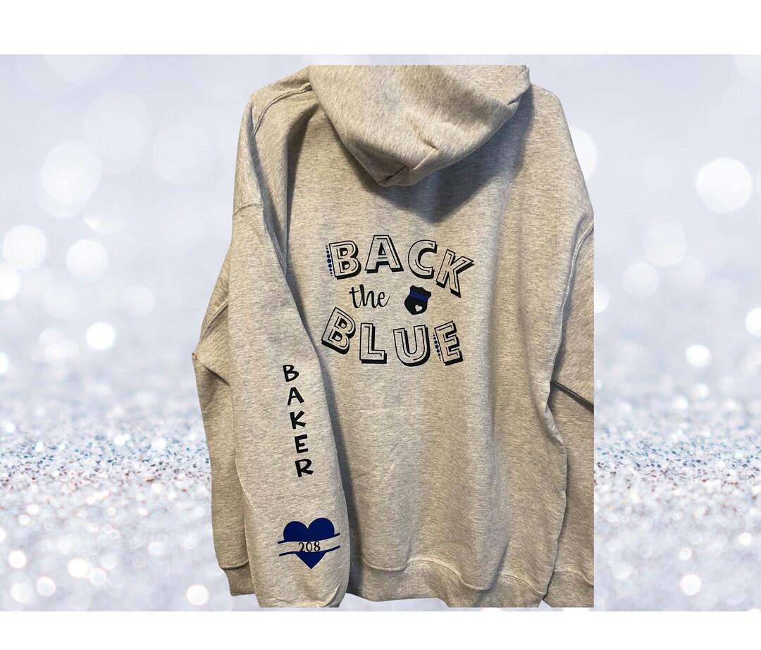 Personalized Back the Blue Thin Blue Line Police Sweatshirt, Police ...