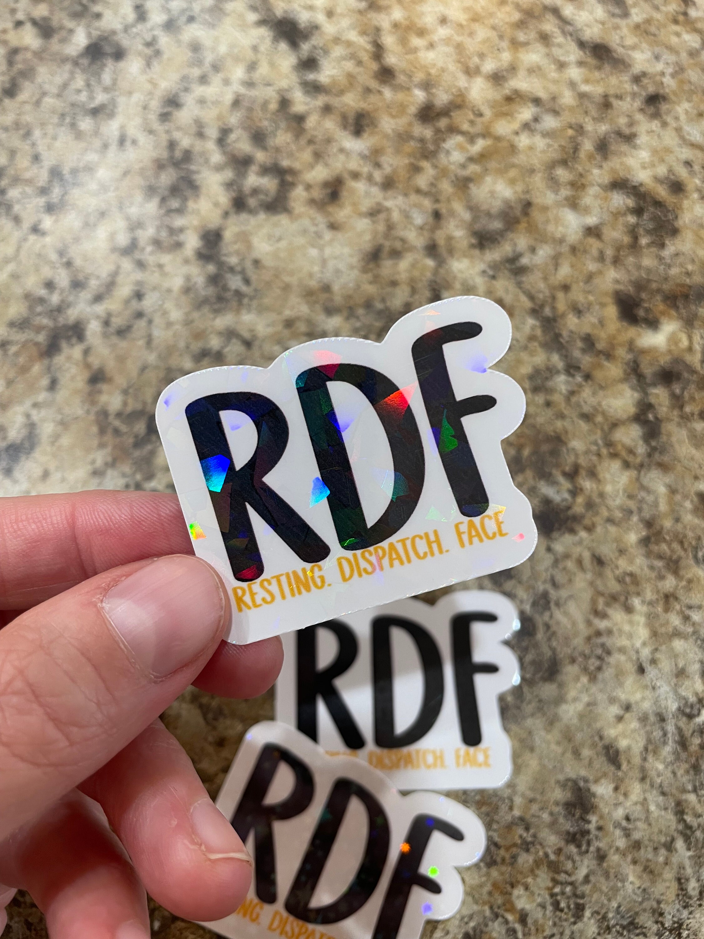 Funny 911 Dispatcher Sticker, Glitter Sticker, Resting Dispatch Face ...