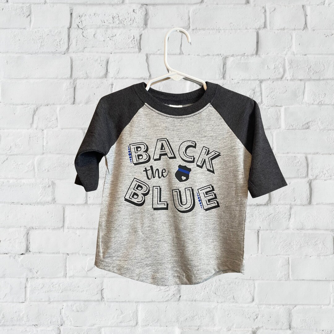 Childrens Back the Blue Baseball Tee, Thin Blue Line Kids Shirt, Gifts ...