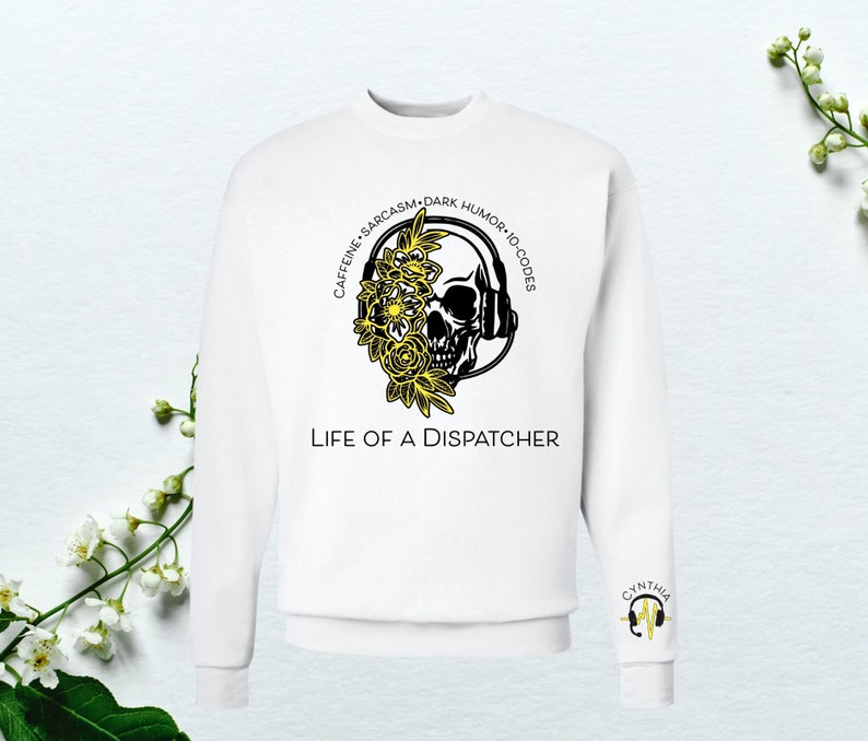 Personalized Life of a Dispatcher Skull Sweatshirt With Headset, Gifts ...
