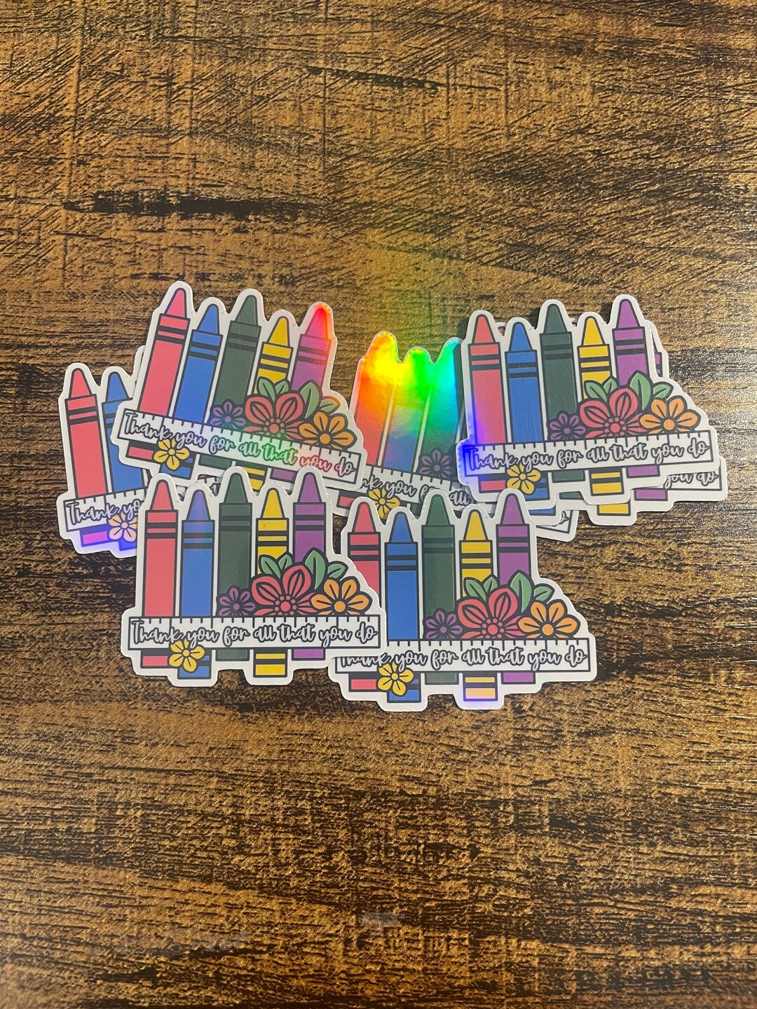 Teach Appreciation Sticker, Thank You Teachers, Crayon Sticker, Chalkboard Sticker, Holographic ...