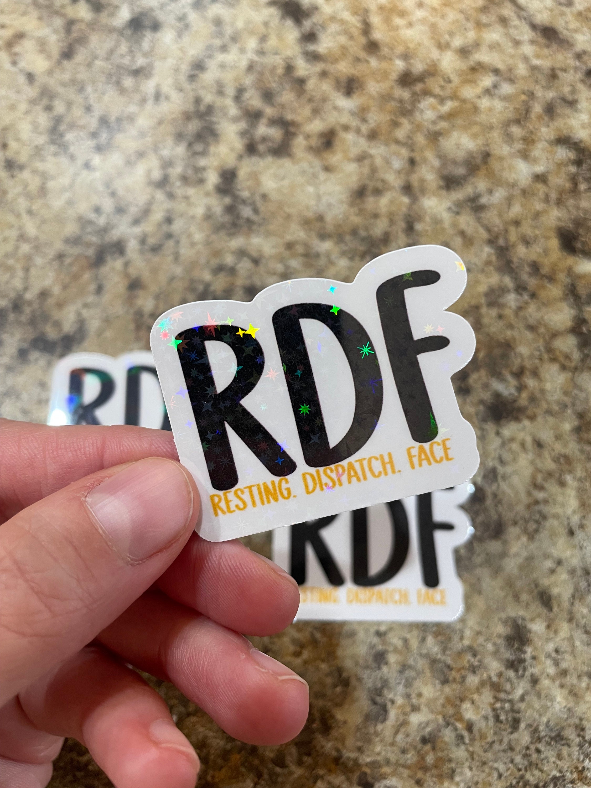 Funny 911 Dispatcher Sticker, Glitter Sticker, Resting Dispatch Face ...