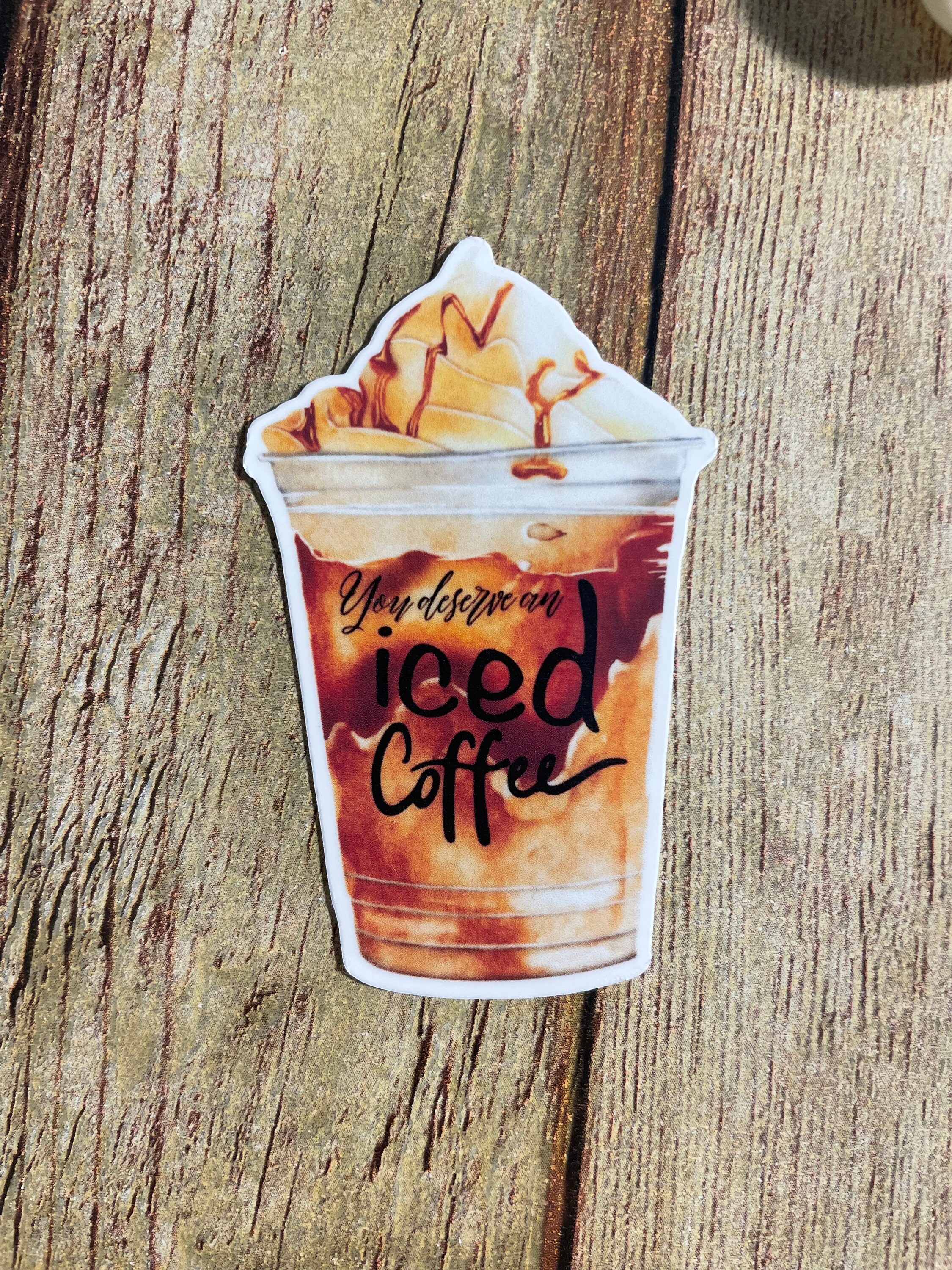 Cute Iced Coffee Sticker for Laptops, Water Bottles, and More Handmade ...