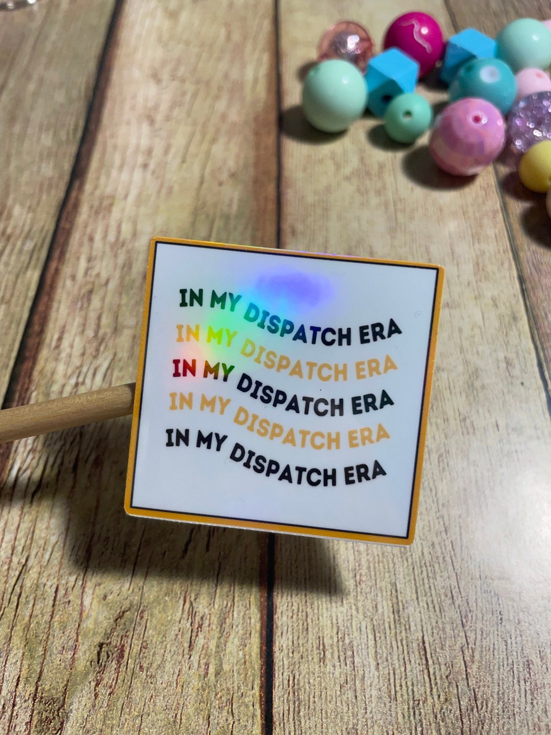 In My Dispatch Era, 911 Dispatch, Funny Caffeine Holographic Sticker ...
