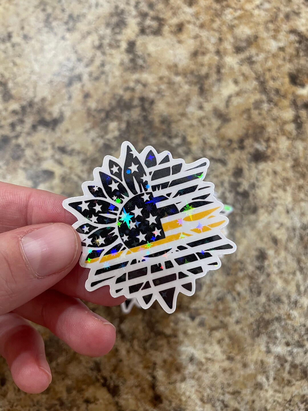 Sunflower Thin Gold Line Dispatch Sticker, Gifts for Dispatch, Telecom ...