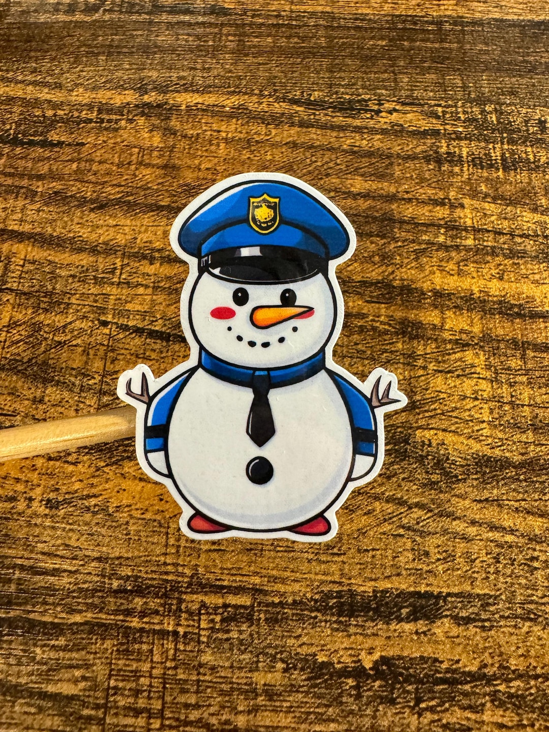 Police Snowman Sticker, Funny Snowman Sticker, Water Bottle Sticker ...