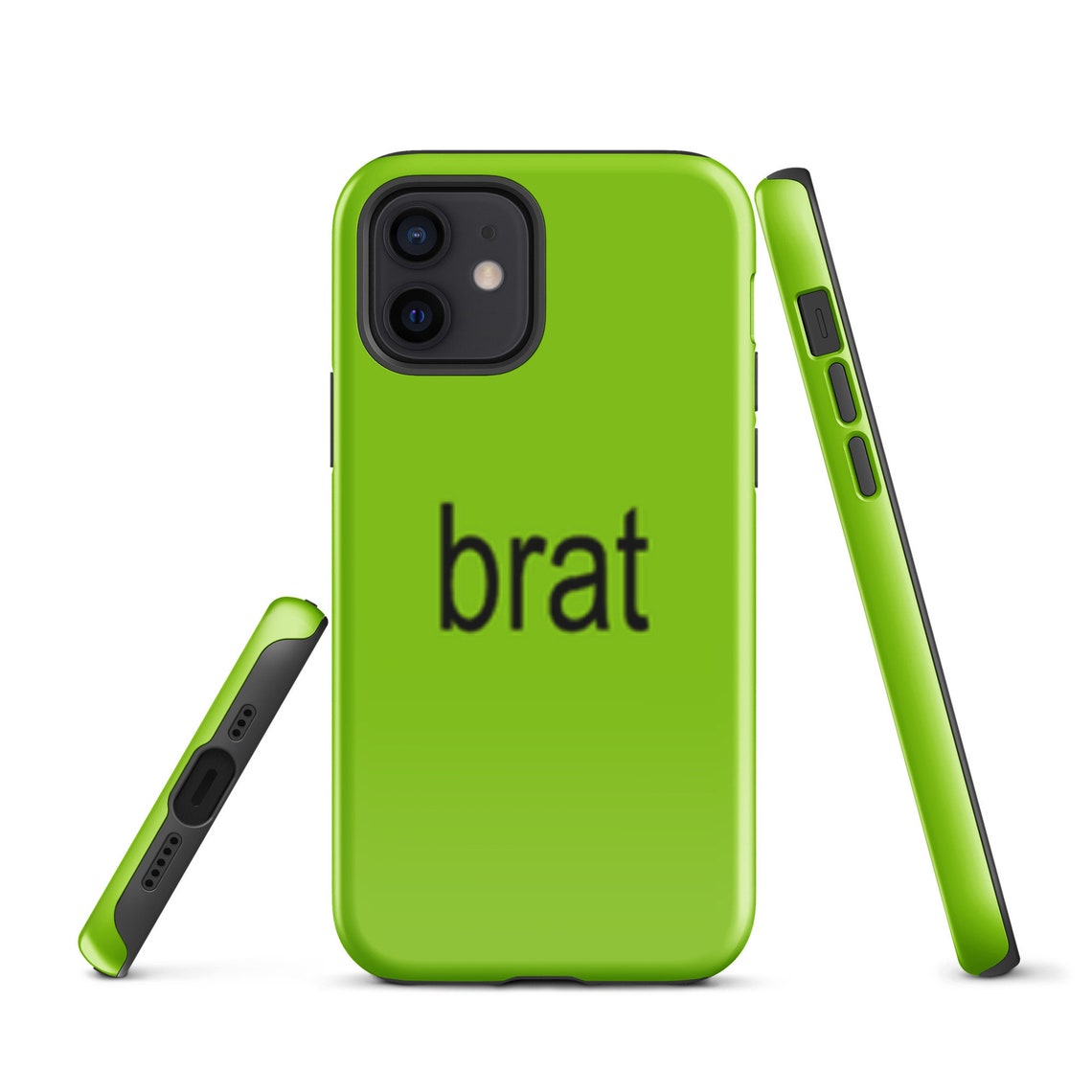 Brat iPhone Case Minimalist Y2K Phone Case Charlie XCX Neon Green White ...