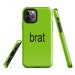 Brat iPhone Case Minimalist Y2K Phone Case Charlie XCX Neon Green White ...