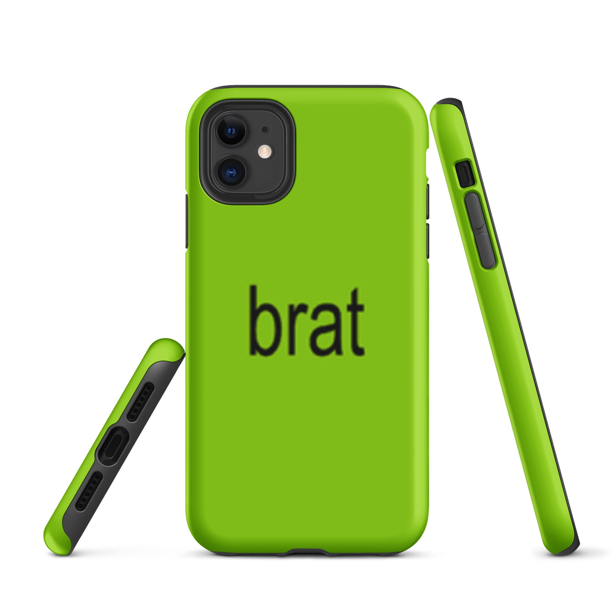 Brat iPhone Case Minimalist Y2K Phone Case Charlie XCX Neon Green White ...