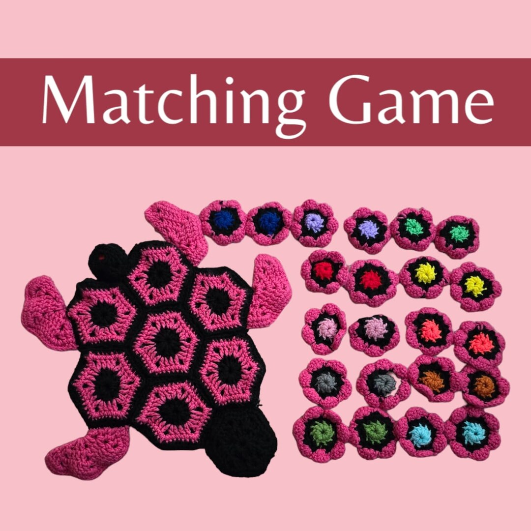 Pink Sea Turtle Crochet Match Game - Etsy