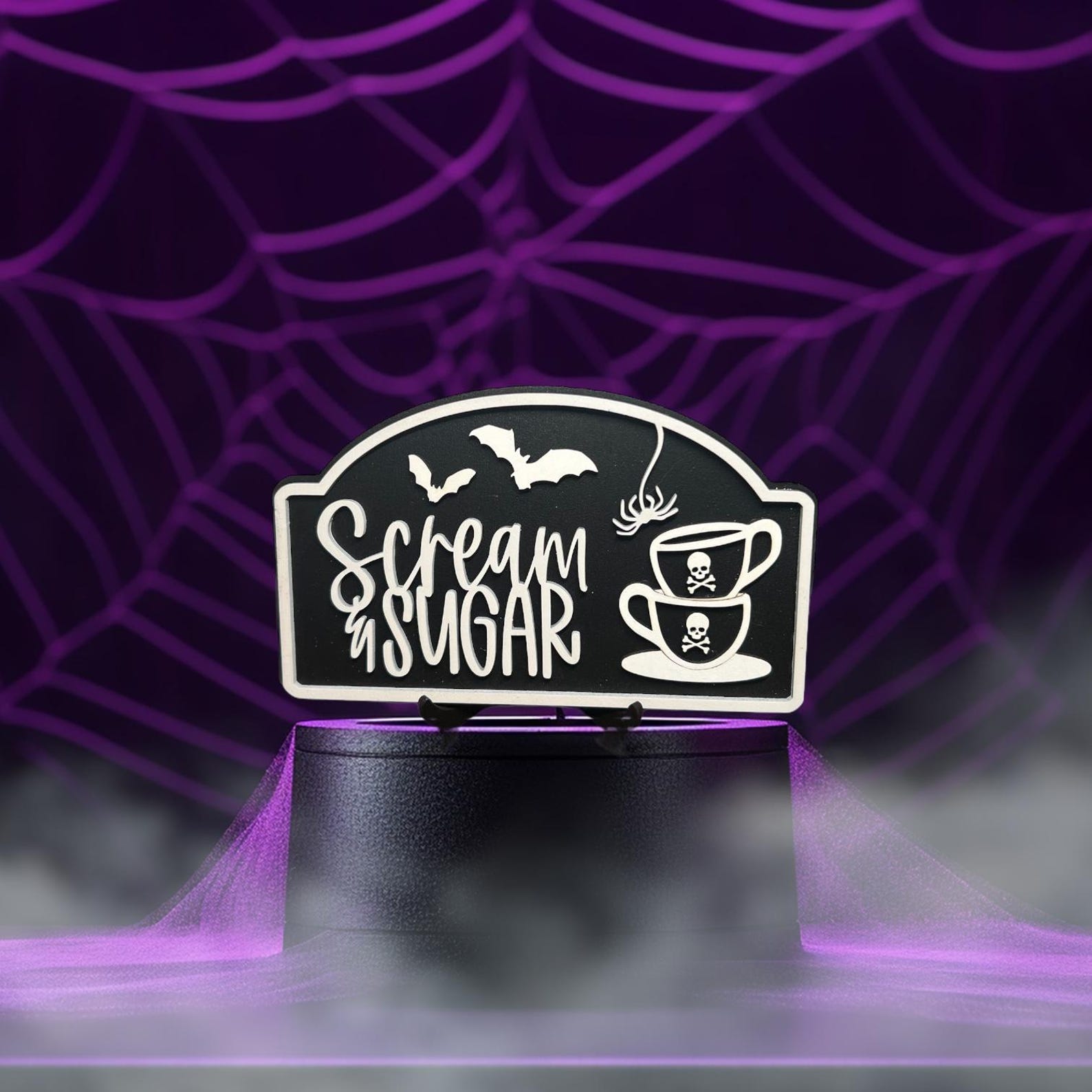 Spooky Scream and Sugar Coffee Bar, Halloween Sign, Spooky Sign, Coffee ...
