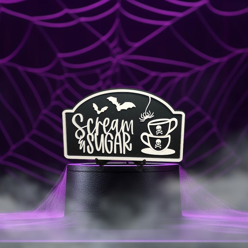 Spooky Scream and Sugar Coffee Bar, Halloween Sign, Spooky Sign, Coffee ...