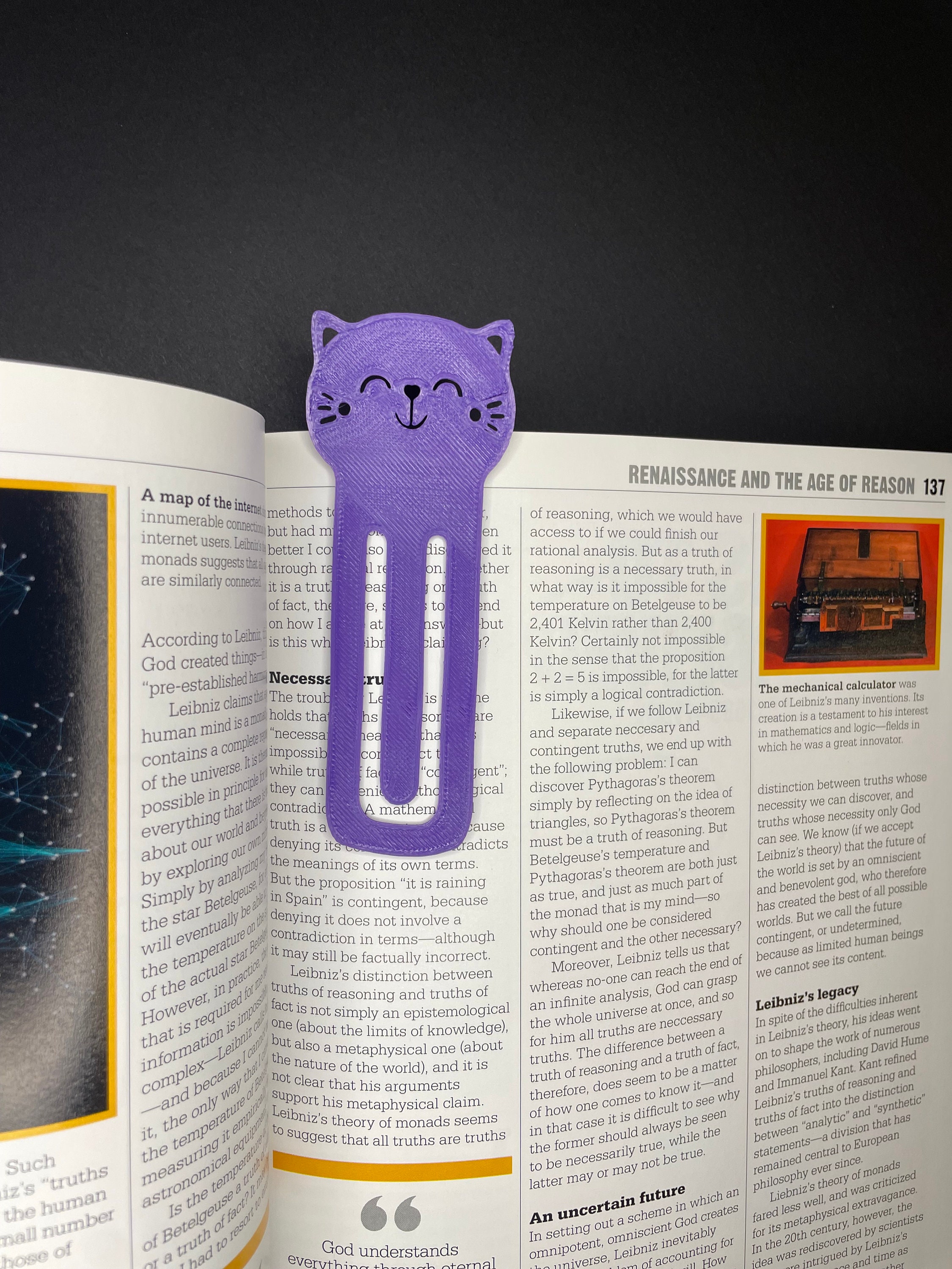 Cute Kitty Bookmark 3D Printed Cat Bookmark Cat Lover Stocking Stuffer ...