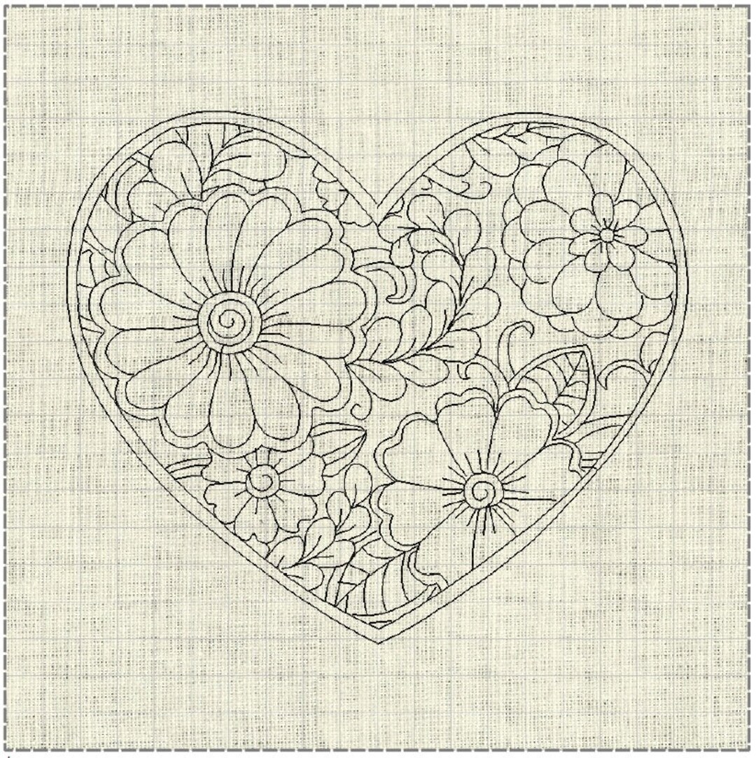 Heart Machine Embroidery Design, 2 Sizes - Etsy