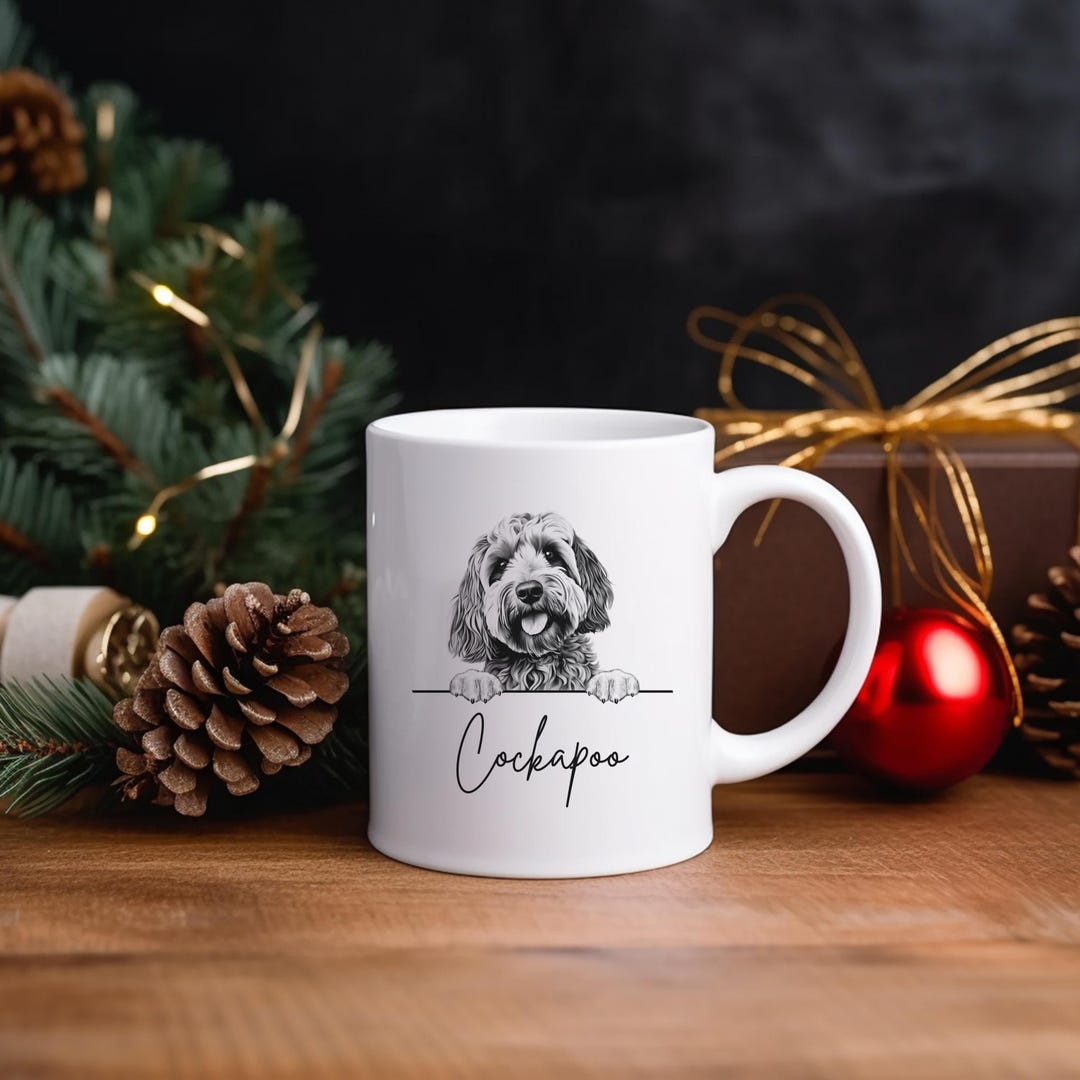 Peeking Cockapoo Coffee Mug • Illustrated Ceramic Dog Lover Gift - Etsy